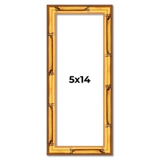 5x14 Frame Gold Bamboo Solid Wood Picture Frame | 1 Inch Moulding - Bed ...