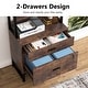 File Cabinet with 2 Drawer, Modern Filing Cabinet Printer Stand with ...