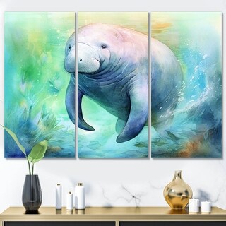 Designart "Gentle Manatee I" Animals Wall Decor Set - Bed Bath & Beyond ...