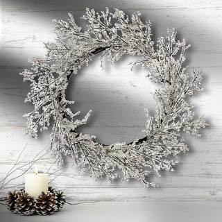 24" Winter Ice Wreath - Bed Bath & Beyond - 38291161