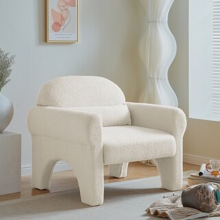 Modern Teddy Fabric Accent Chair with Lumbar Pillow - Bed Bath & Beyond ...