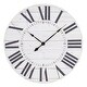 Estelle French Country Wall Clock with Shiplap Face - 23"H x 23"W x 1.5 ...