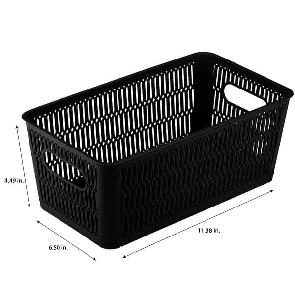 Simplify 4 Pack Slide 2 Stack It Storage Tote Baskets - Bed Bath ...