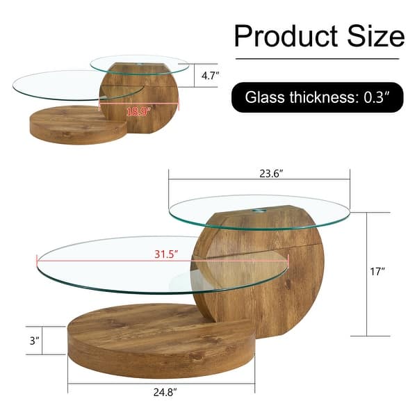 Modern and Practical Double-layer Round Coffee Table Sofa Side Table ...