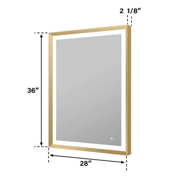 Wall Mounted Back Light Bathroom Framed LED Mirror Anti- Fog With ...