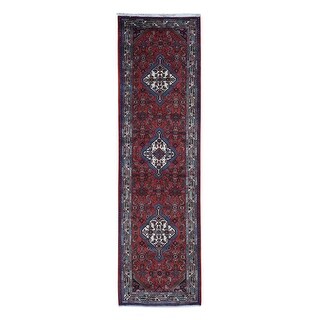 Shahbanu Rugs Fire Brick Red, New Zoroastrian Hamadan, Pure Wool, Hand ...