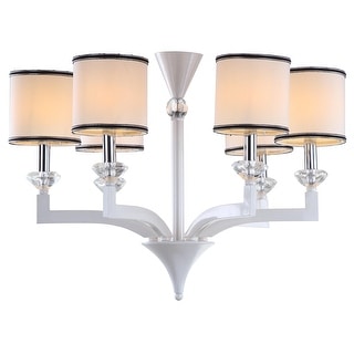 SAFAVIEH Lighting Erin Adjustable 6-light Pearl White Chandelier - 28 ...