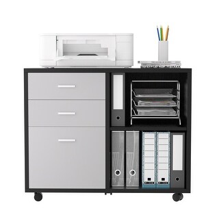 32''W 3 -Drawer Mobile Lateral Filing Cabinet with Printer Stand - Bed ...