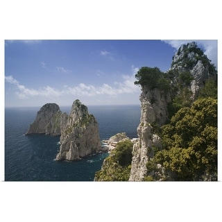 "High angle view of rock formations in the sea, Capri, Bay of Naples ...