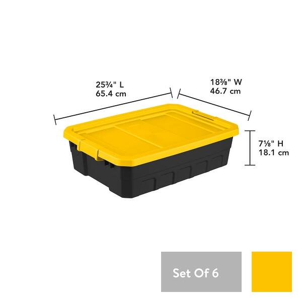 10 Gallon Stacker Tote Plastic, Yellow Lily, Set of 6 - Bed Bath ...