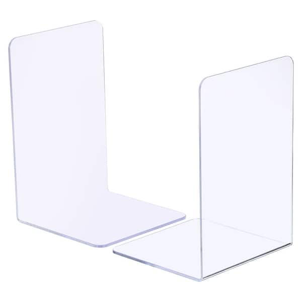 Acrylic Bookends, 2 Pcs L-shaped Book Ends for Shelves Magazine Stand ...