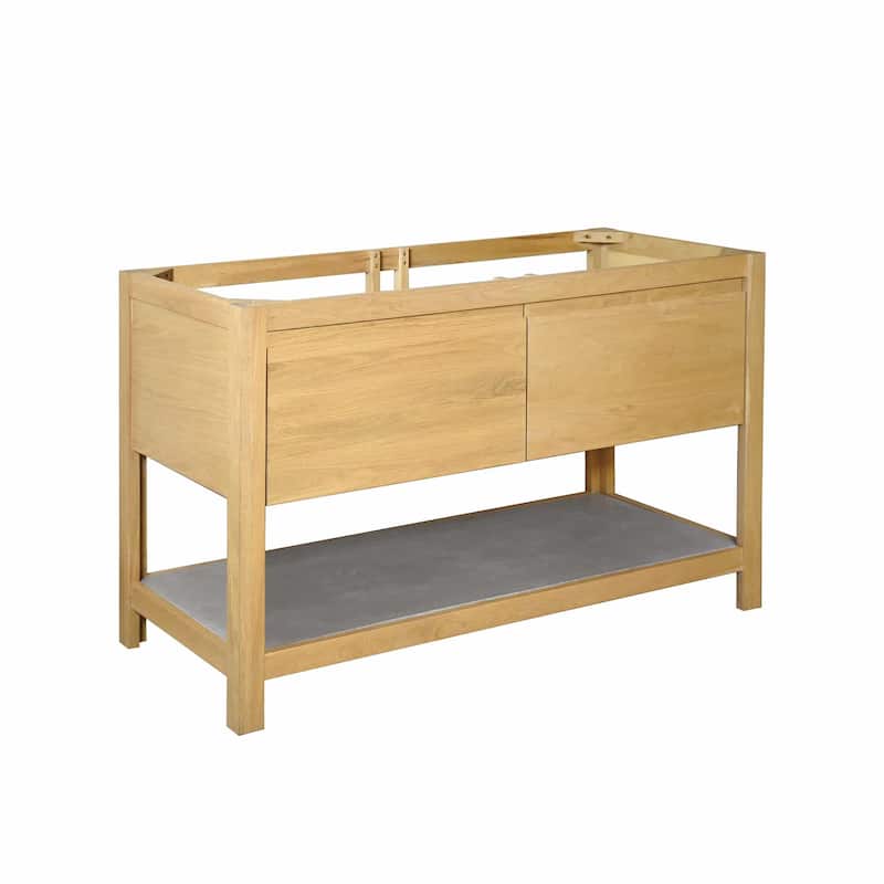 Solace Oak Vanity with Concrete Shelf (Base Only) - Overstock - 31578216