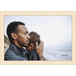 5x6 Contemporary Natural Complete Wood Picture Frame with UV Acrylic ...