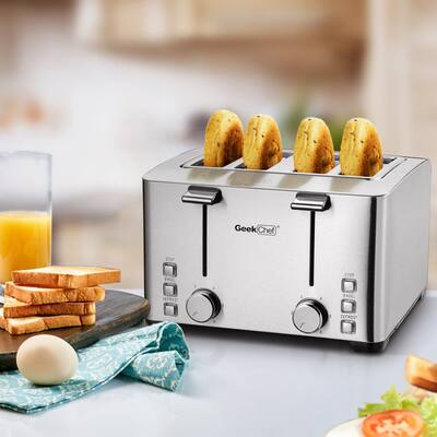 Toaster 4 Slices,Dual Control Panel with defrost/Cancel Function ...