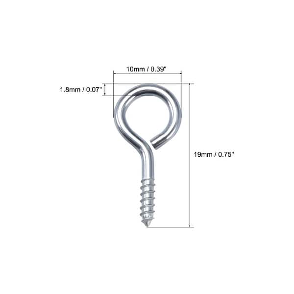 Small Screw Eye Hooks Self Tapping Screws Hanger Ring Hooks 50pcs - Bed ...