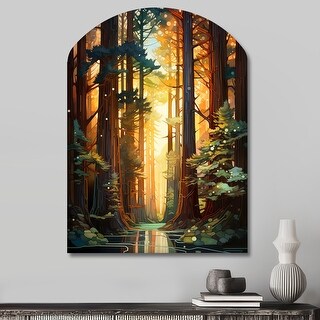 Designart - Redwood Shimmering Tree Heights I - Tree Redwood Metal Wall ...