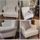 Upholstered Accent Sofa Linen Club Chair with Legs for Living Room ...