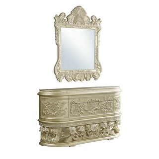 ACME Vatican Mirror, Champagne Silver Finish - Bed Bath & Beyond - 37640123