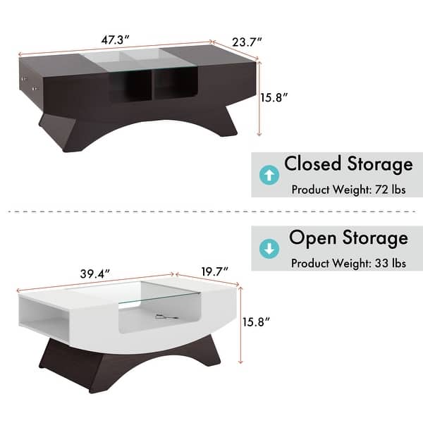 Furniture of America Angelic Contemporary Storage Coffee Table with ...