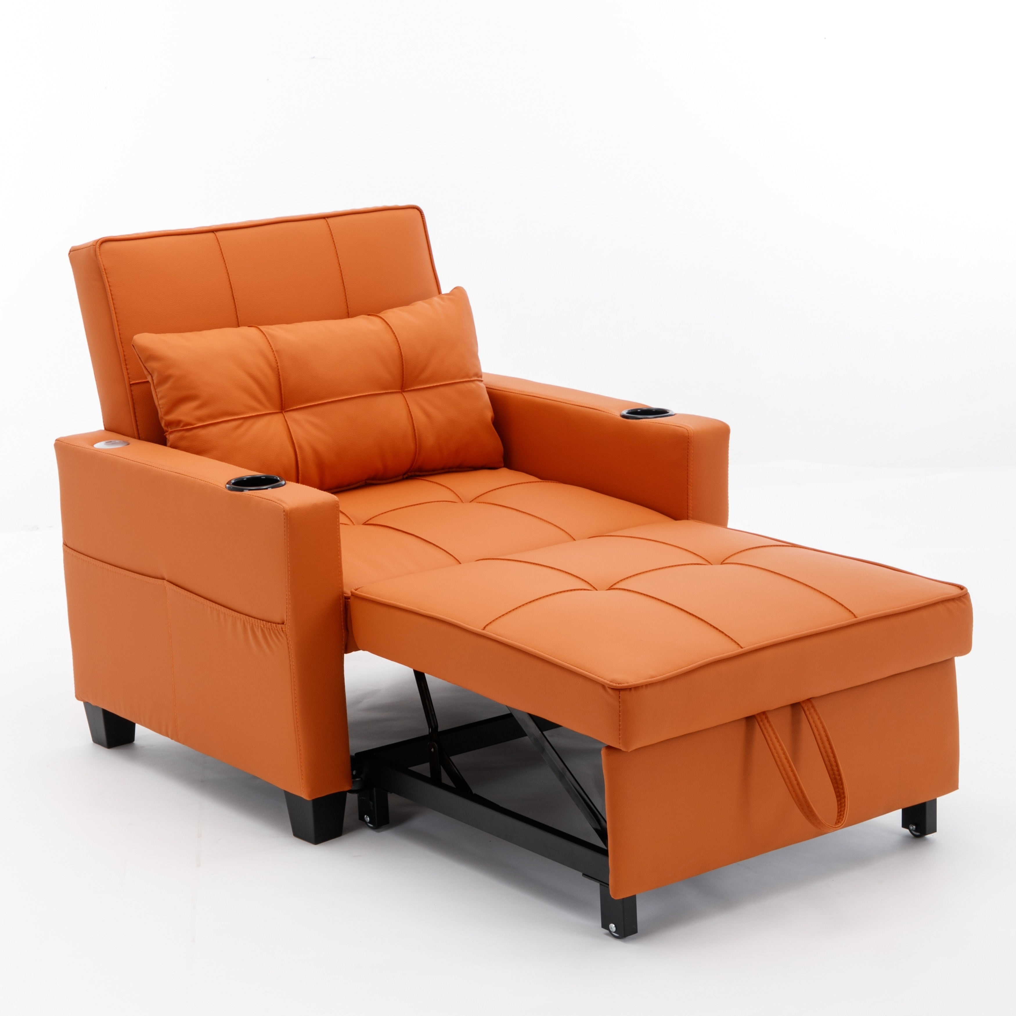 Leather convertible chair bed store
