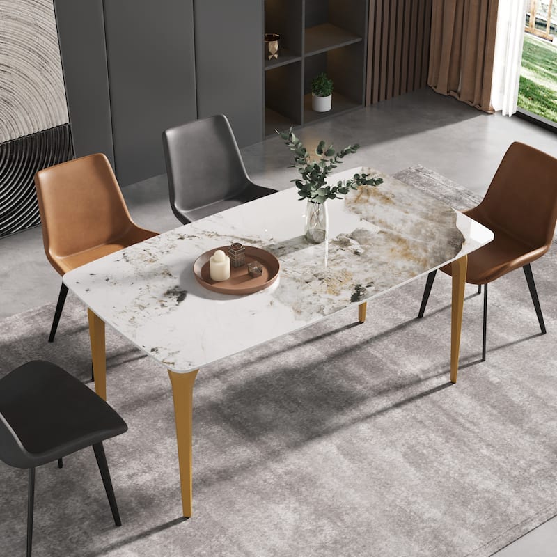 dining table with silver legs