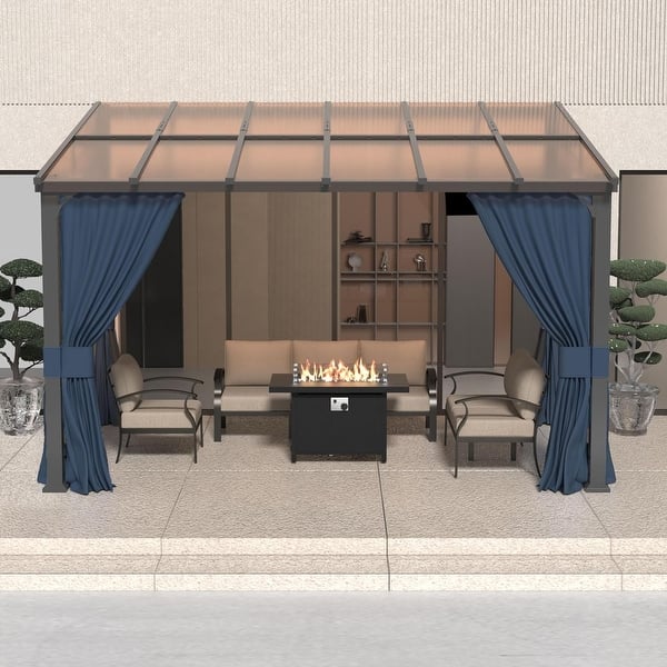 Wall Mounted Gazebo, Outdoor PC Board Roof Canopy Pergola Awnings with ...