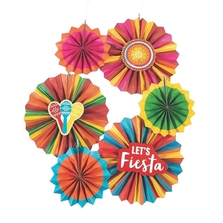 Fiesta Paper Hanging Fans, Party Decor, 6 Pieces - Bed Bath & Beyond ...