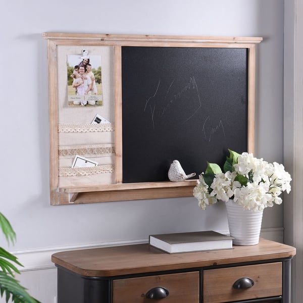 Multi-Functional Wall Memo Board - Chalkboard And Fabric - Multi ...