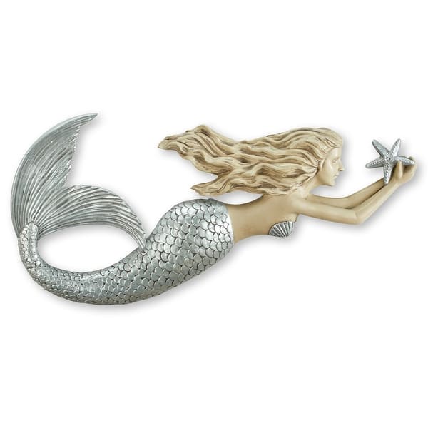 Beach-inspired 3D Resin Mermaid Wall Art - Bed Bath & Beyond - 36778195