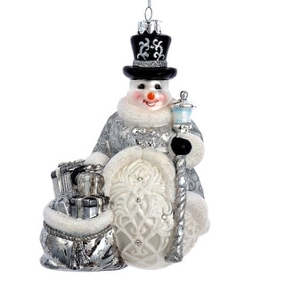 Kurt Adler 7-Inch Bellissimo Glass Silver Snowman Ornament - Bed Bath ...