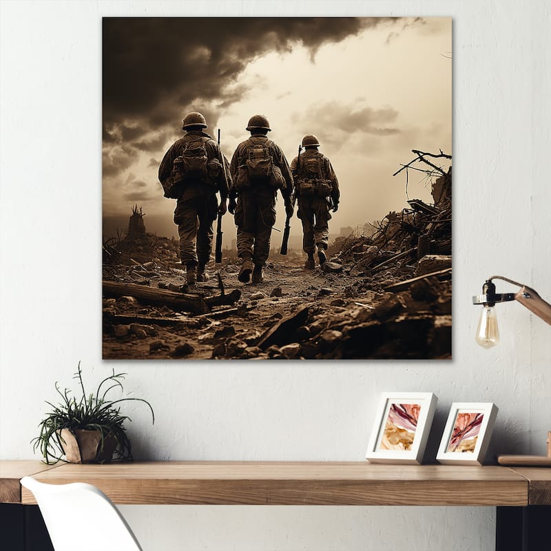 Designart "Vintage Wwii Military Wars Legacy " Military Wall Art ...