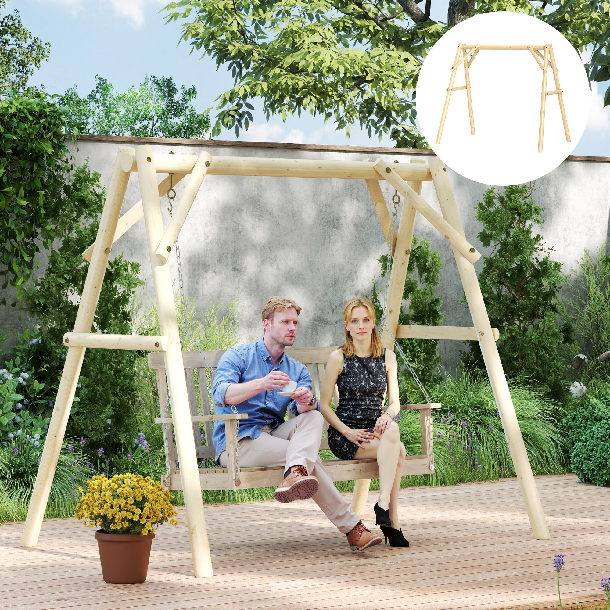 Heavy duty porch swing with stand store
