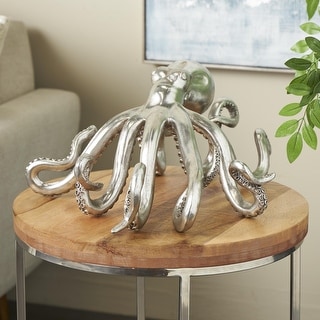 Silver Resin Laying Octopus Decorative Sculpture - Bed Bath & Beyond ...