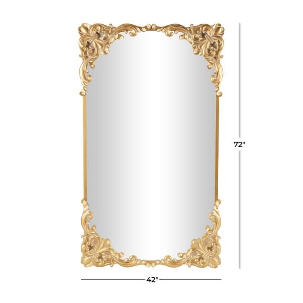 Gold Metal or Bronze Wooden Ornate Baroque Floor or Wall Mirror - Bed ...