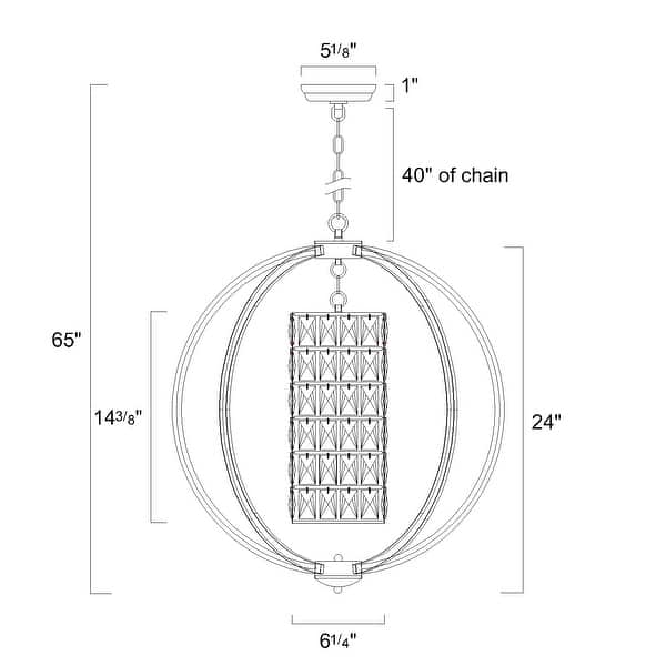 Chrome 3-Light Globe Orb Chandelier with Crystal Lined Cylinder - Bed ...
