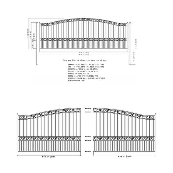 ALEKO Steel Single Sliding 18 ft Driveway Gate Paris Style with Gate ...