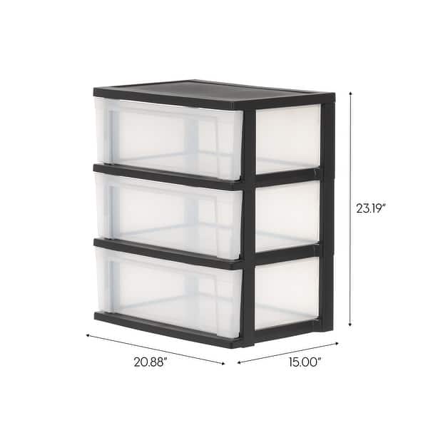 IRIS USA® Nesting Stacking Wide Chest 29 Qt - Black - Set of 2 - Bed ...