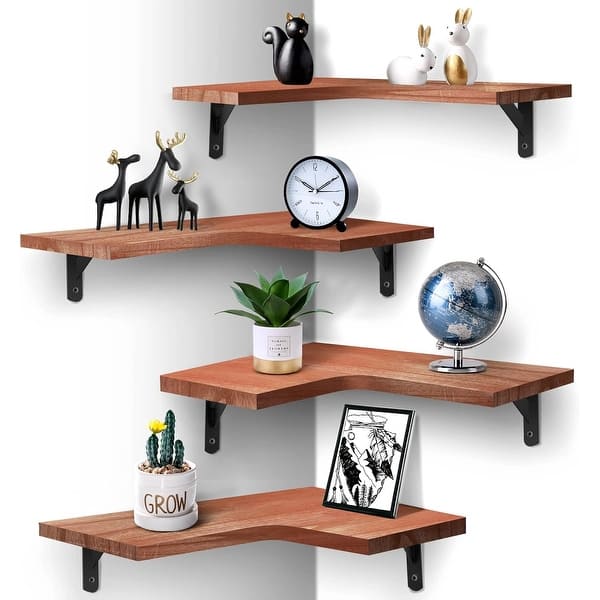 floating corner shelf wall