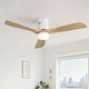 52" Wood Ceiling Fan with Smart App Control, 18W 3-Color LED & Remote ...
