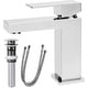 Square Bathroom Faucet with Pop-up Drain and Water Supply Hoses - Bed ...