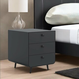 Modern Circular Handle Night Stand with 3 Drawers for Bedroom - Bed ...
