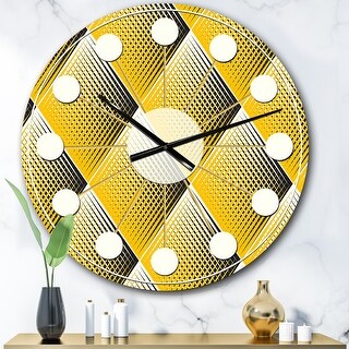 Designart 'Rhombus Retro Geometric ' Mid-Century wall clock - Bed Bath ...