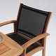 Outdoor Dining Set 7-Piece Acacia Wood Patio Arm Chair with Breathable ...