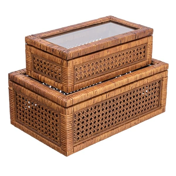 Decorative Woven Rattan and Wood Display Boxes - On Sale - Bed Bath ...