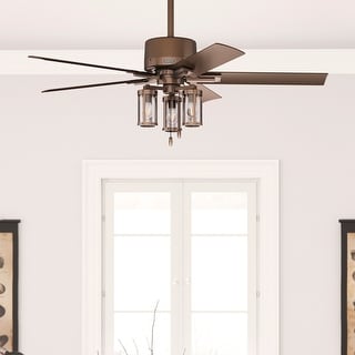 Hunter 52" Lawndale Ceiling Fan with LED Light Kit and Pull Chain, Damp ...