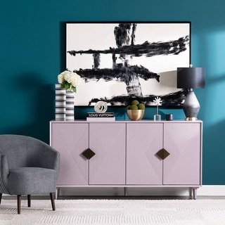 Four Door Wooden Sideboard with Gold Accents, Lilac Purple - 72" - Bed ...