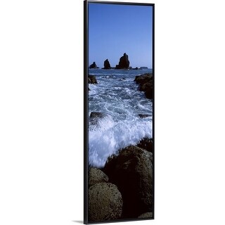 "Sea Stacks Olympic National Park WA" Black Float Frame Canvas Art ...