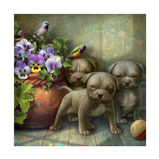 Dan Craig 'Pit Bull Pups' Canvas Art - Bed Bath & Beyond - 39536191