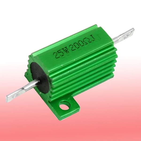 Green Aluminum Housed Clad Wirewound Resistor 200 Ohm 25 Watt - Bed ...