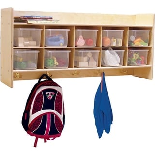 Contender Cubby Storage Organizer 10 Cubbies With Hooks and Shelf ...